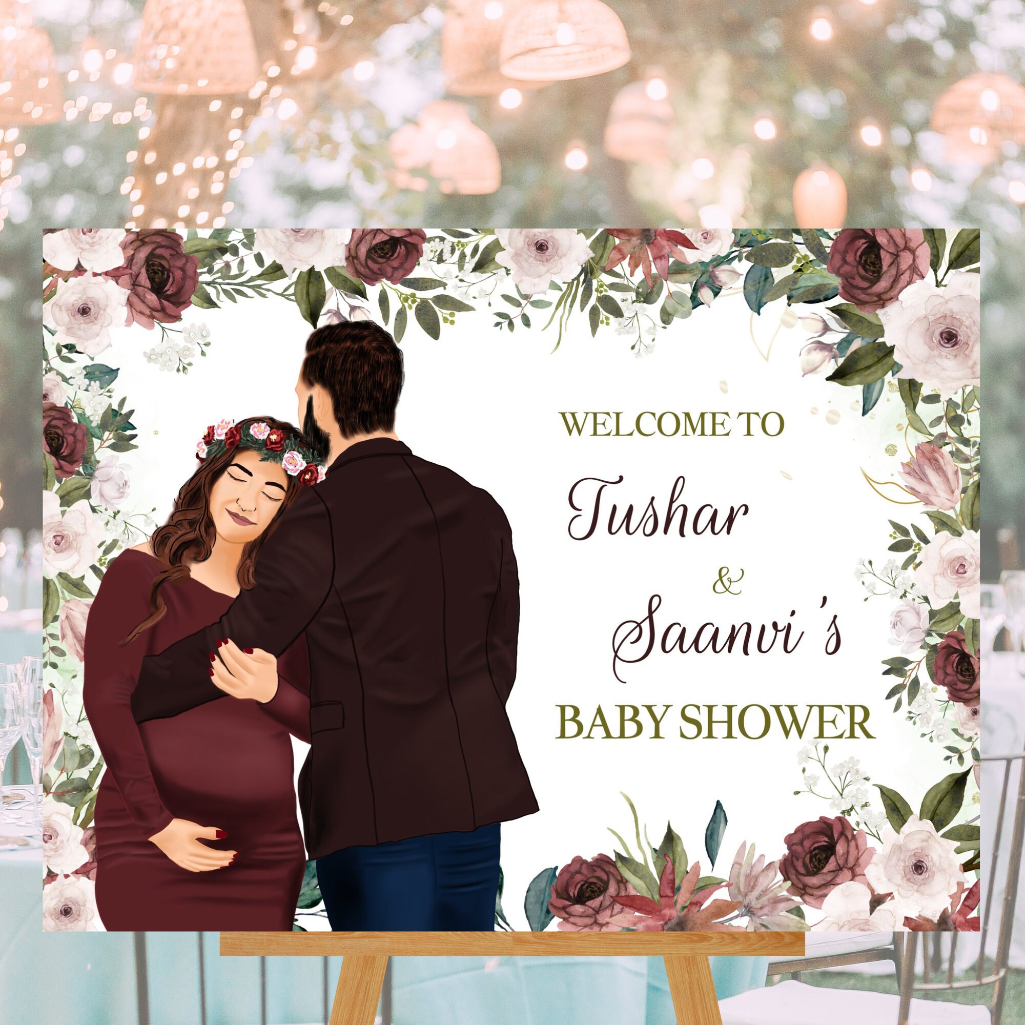 Baby Shower Sign Parents to Be Sign Valaikappu Sign - Etsy