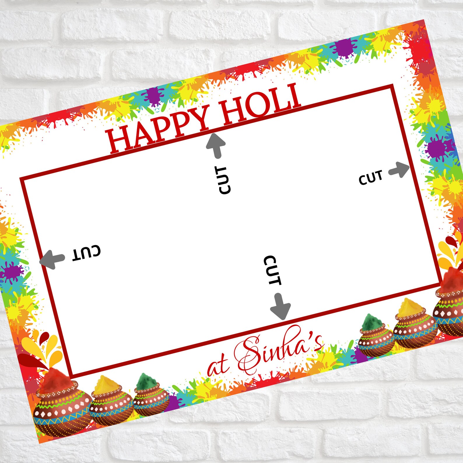 DIY Holi Photo Booth Frame Photo Booth Props Festival Photo - Etsy