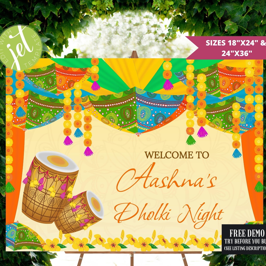 Dholki/sangeet Sign, Wedding Dholki Sign, Punjabi Weddings, Pakistani ...