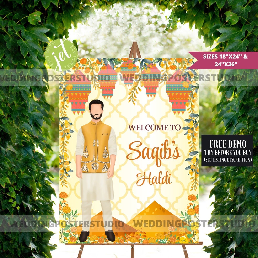 Haldi Sign, Groom Haldi Sign, Haldi Welcome Sign, Vatna Sign, Maticoor ...