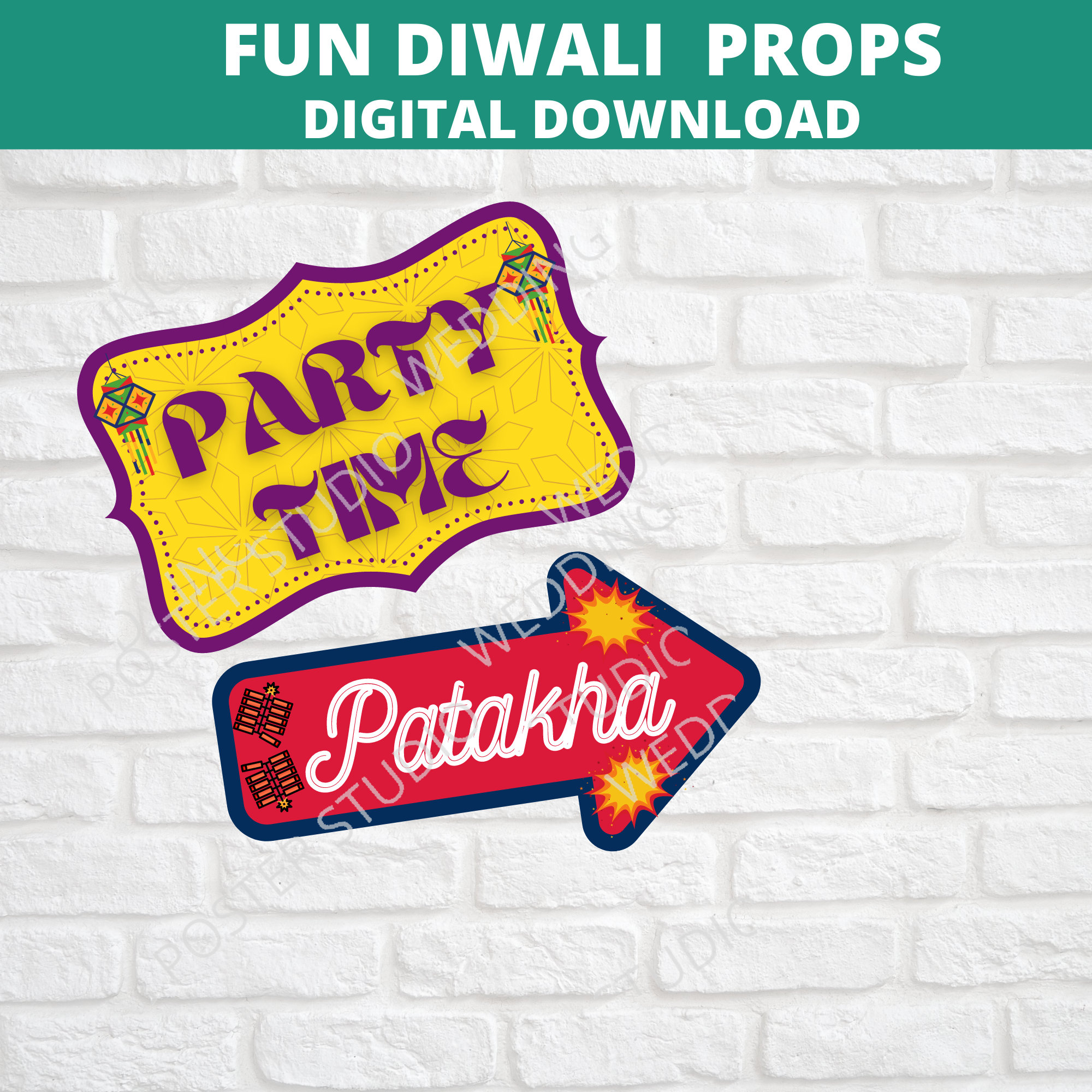 DIY Fun Diwali Props Diwali Photo Booth Props Diwali Party - Etsy
