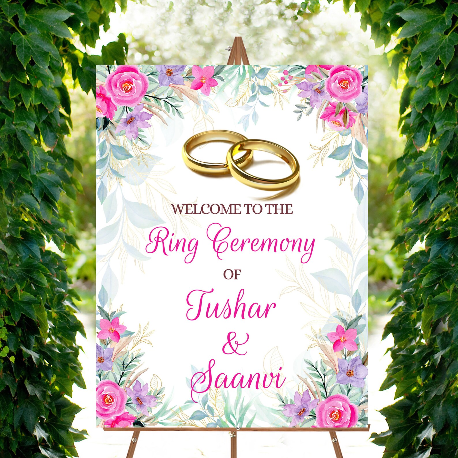 Indian Ring Ceremony/engagement Sign Engagement Welcome Sign - Etsy