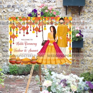 Couple Haldi Sign, Maiyan Welcome Sign, Vatna Sign, Maticoor Sign, Gaye ...