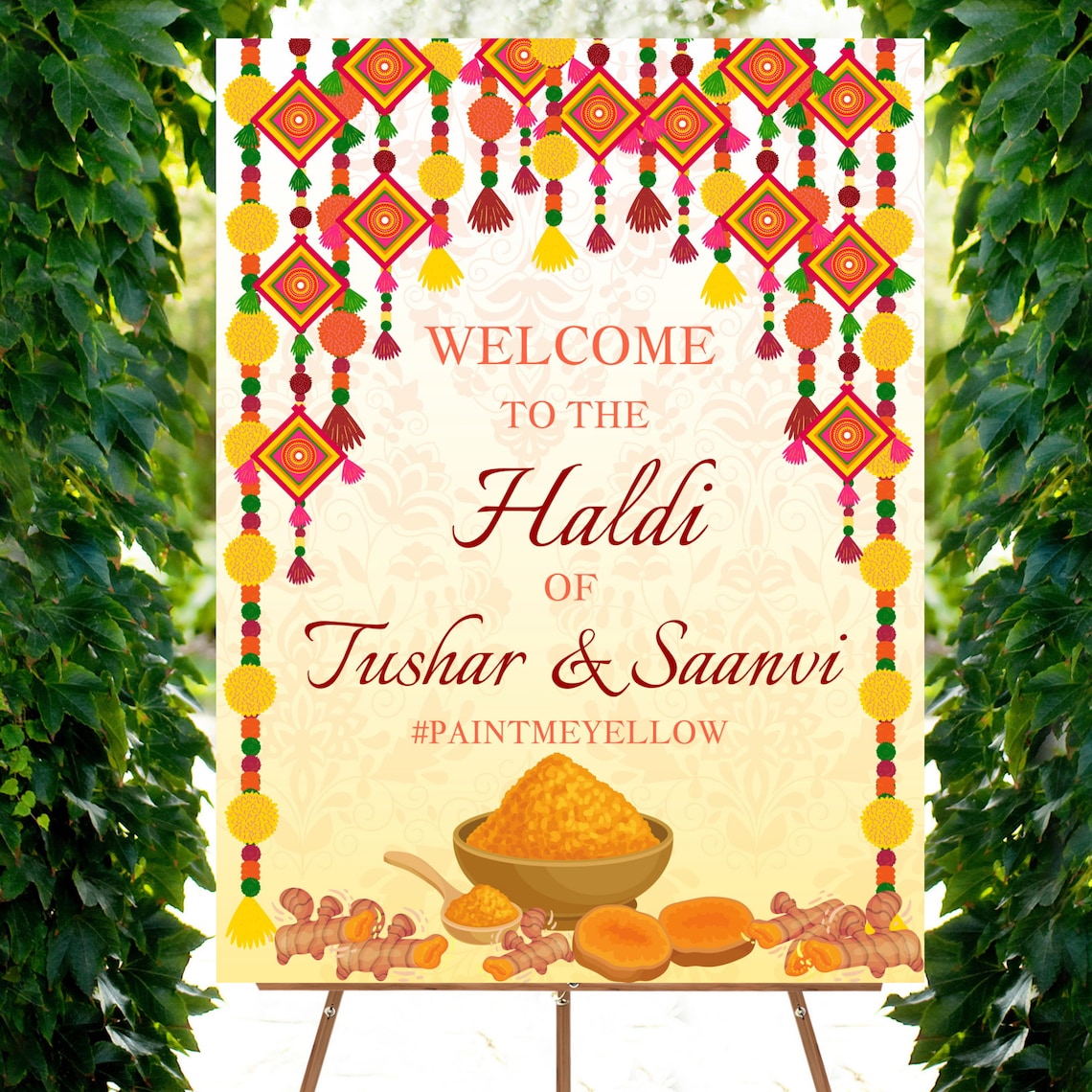 Haldi Sign Haldi Welcome Sign Vatna Sign Maticoor Sign | Etsy