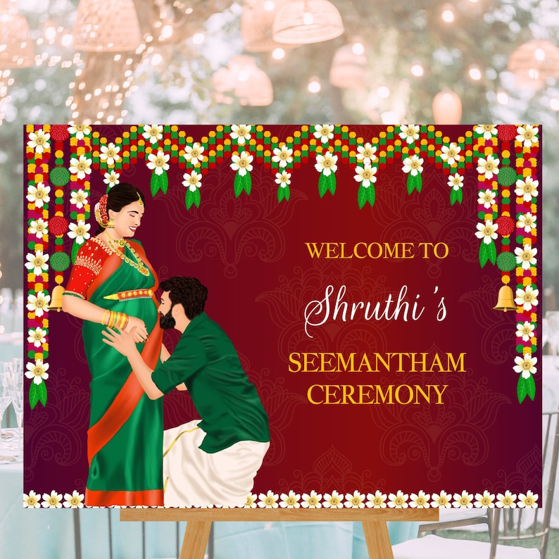 Buy Baby Shower Sign Valaikappu Sign Seemantham Ceremony Sign Online in ...