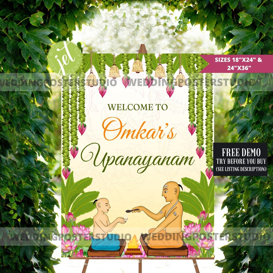 Upanayan Sign, Thread Ceremony Signage, Janeau Sign, Upanayanam ...