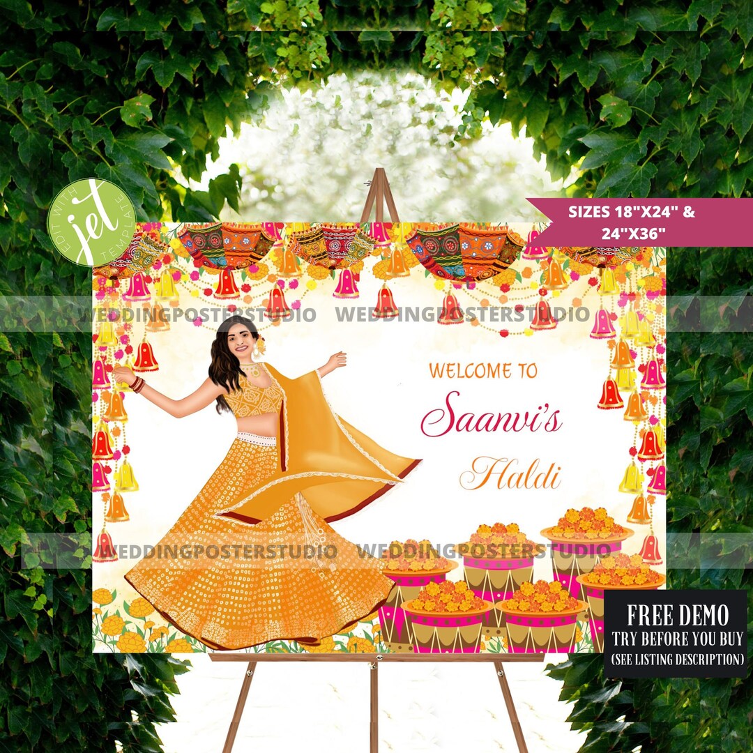 Haldi Decor Signs as Pithi Signs, Haldi Posters as Welcome to Haldi ...