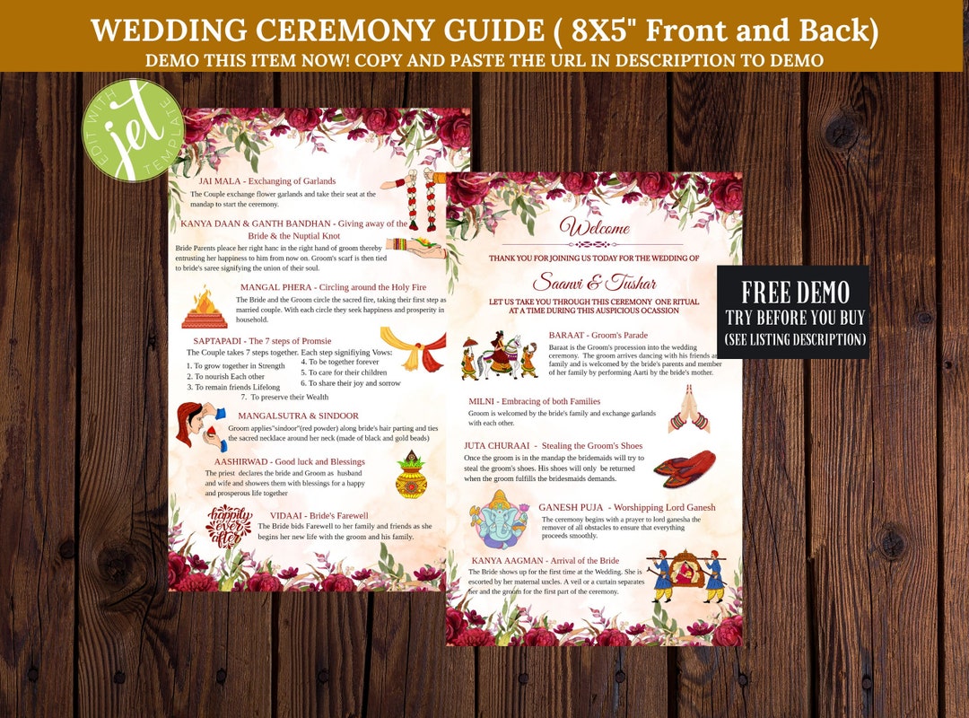 Hindu Wedding Ceremony Guide: Indian Wedding Steps (digital Download ...