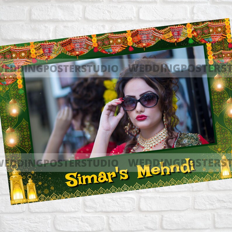 Editable Mehndi Photo Booth Frame: Indian Wedding Decor (24"x36 ...
