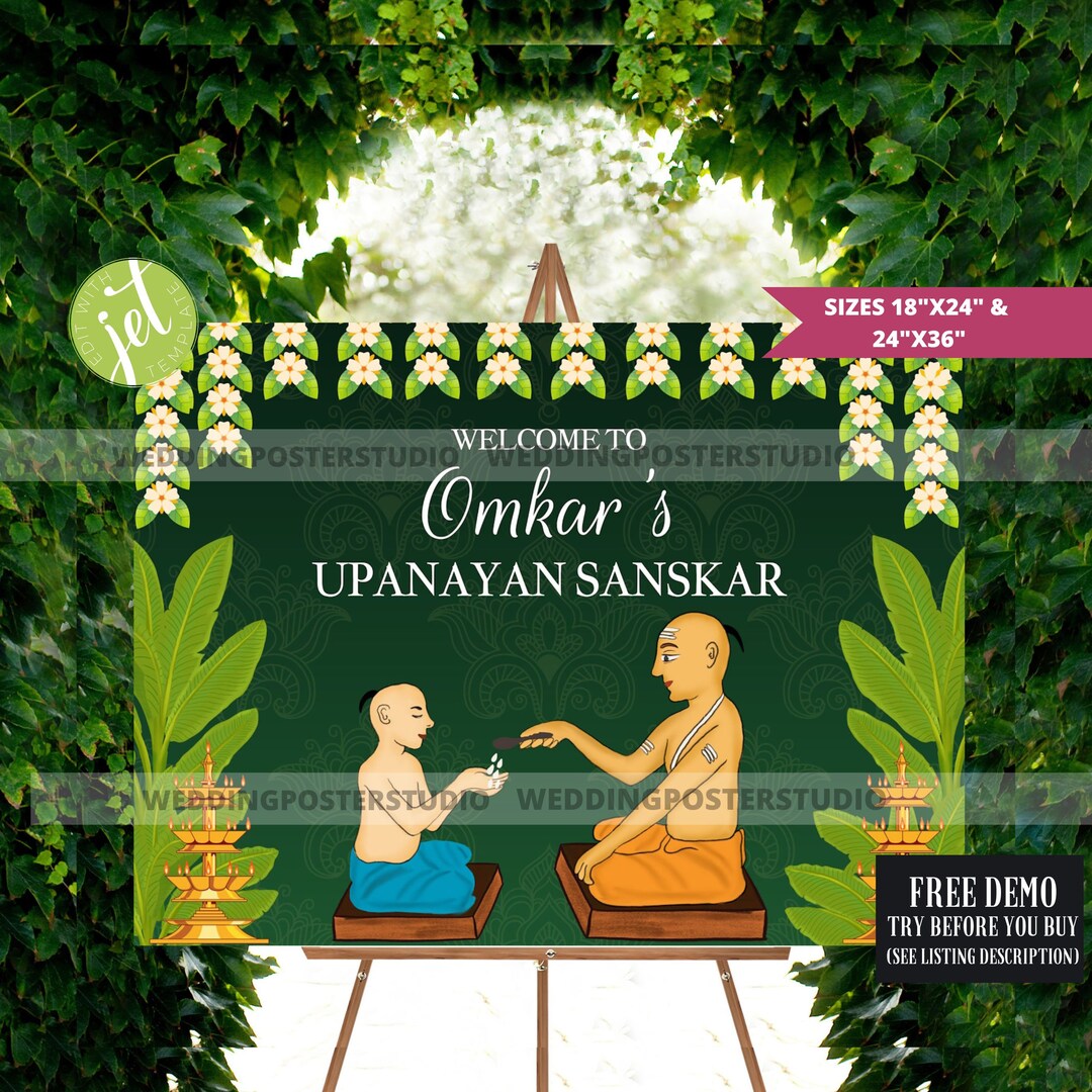 Upanayan Sign, Thread Ceremony Signage, Janeau Sign, Upanayanam ...