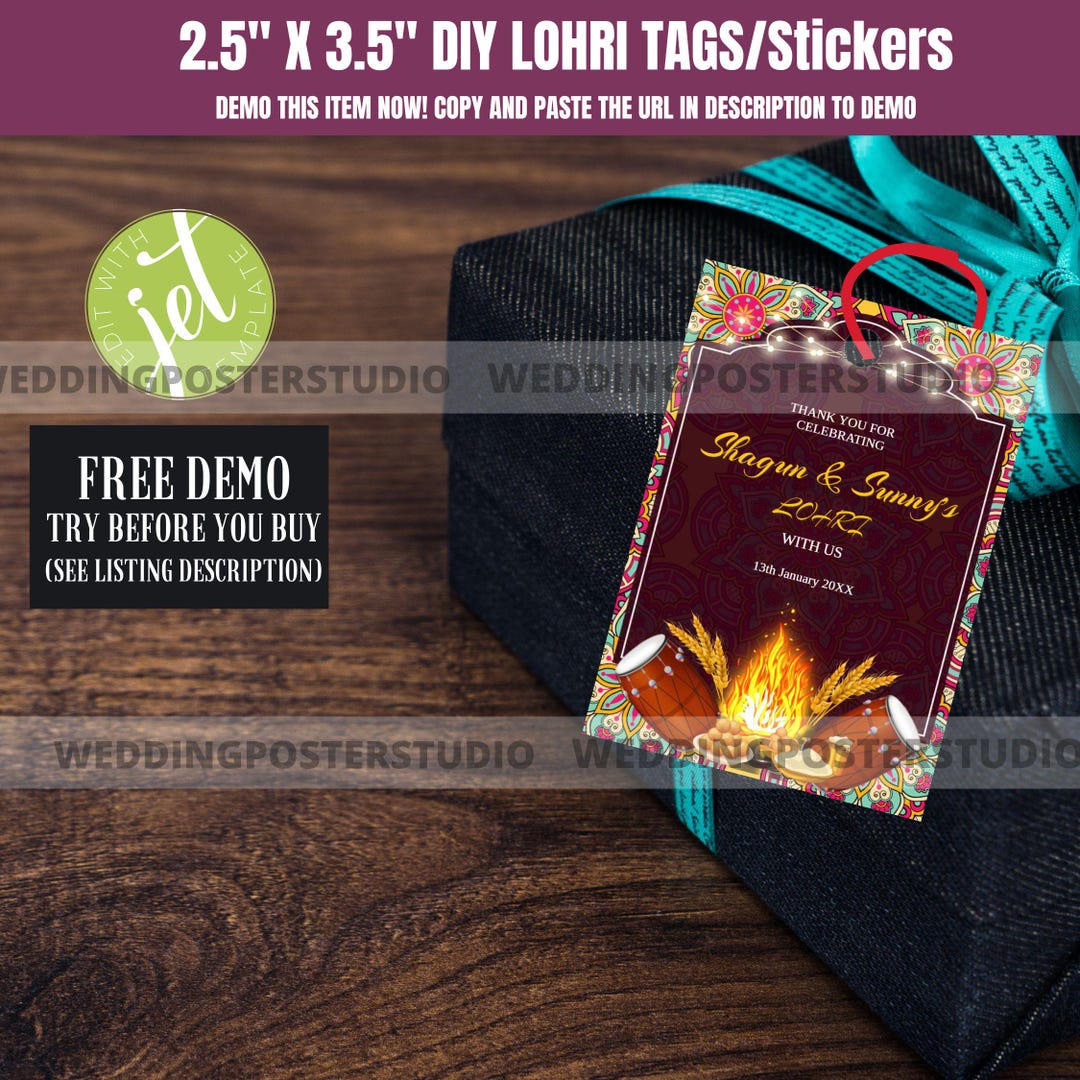 Lohri Tags/stickers, Lohri Gift Tags, Instant Download Sticker File ...