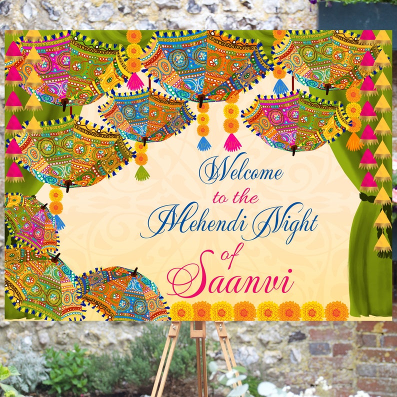 Mehndi Sign Haldi Sign Wedding Welcome Sign Hindu & Muslim | Etsy