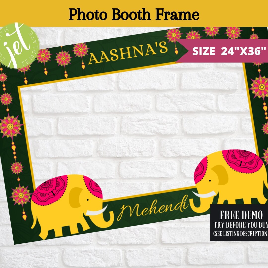 Desi Wedding Photo Booth Frame: Bollywood Henna Party Props (digital ...