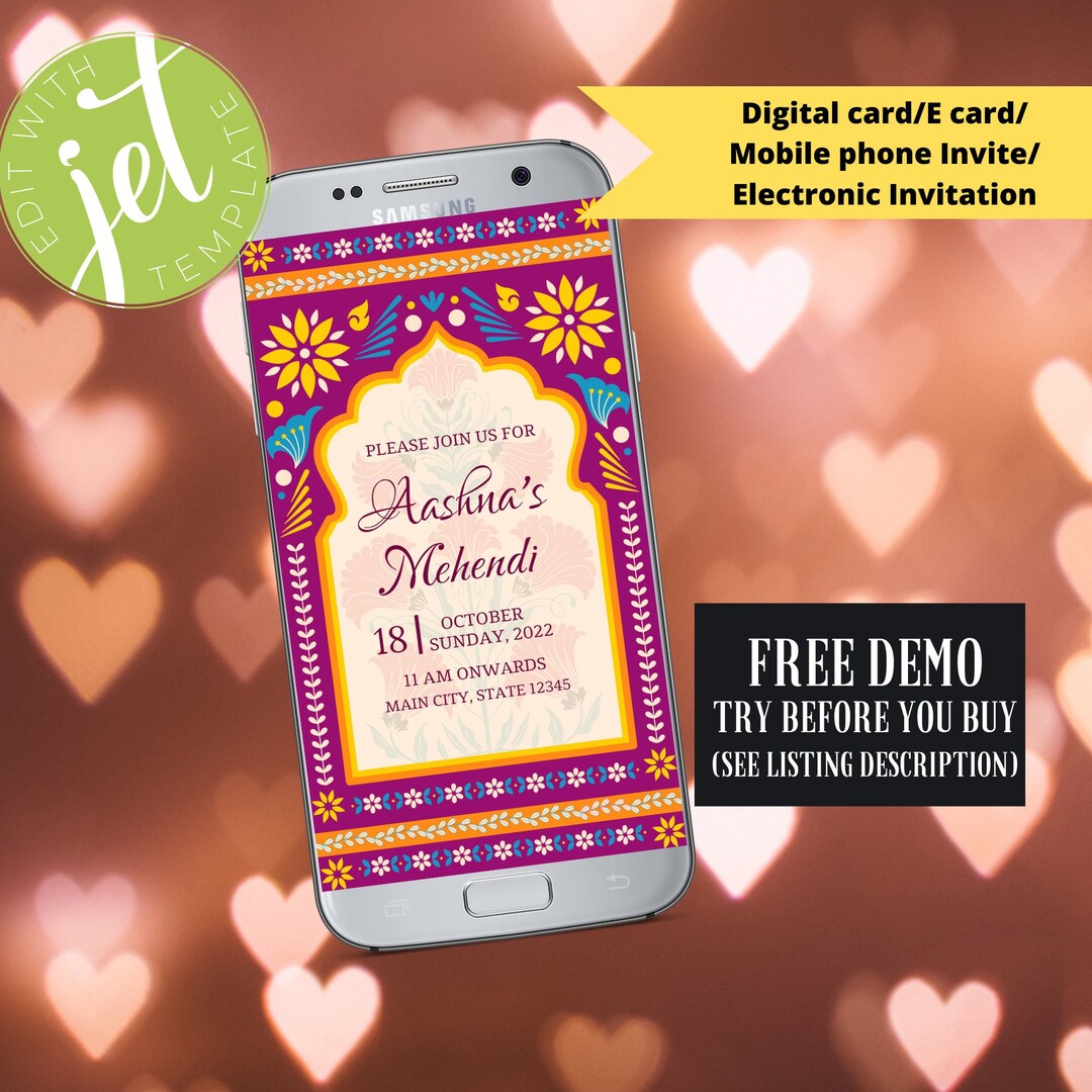 Customizable Sikh Wedding Mobile Invitation: Indian E-card (digital ...