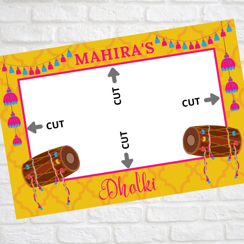 Dholki/sangeet/jaggo Photo Booth Frame Dholki Props Wedding - Etsy