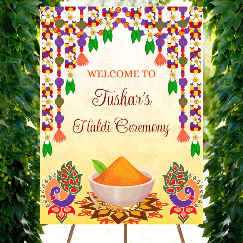 Haldi Sign Haldi Welcome Sign Vatna Sign Maticoor Sign - Etsy