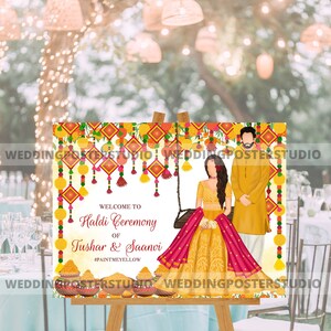 Couple Haldi Sign, Maiyan Welcome Sign, Vatna Sign, Maticoor Sign, Gaye ...