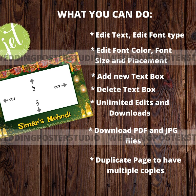 Editable Mehndi Photo Booth Frame: Indian Wedding Decor (24"x36 ...