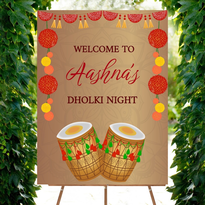 Dholki/sangeet Sign Wedding Dholki Sign Punjabi Weddings - Etsy