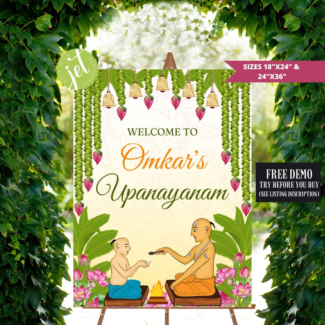 Upanayan Sign Thread Ceremony Signage Janeau Sign - Etsy