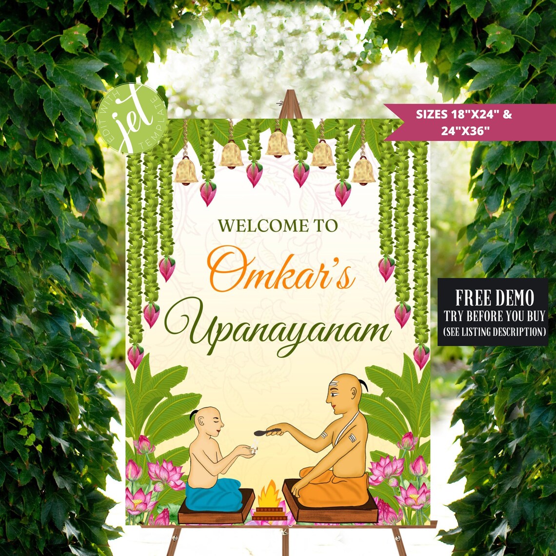 Upanayan Sign Thread Ceremony Signage Janeau Sign - Etsy