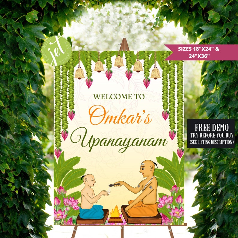 Upanayan Sign Thread Ceremony Signage Janeau Sign - Etsy
