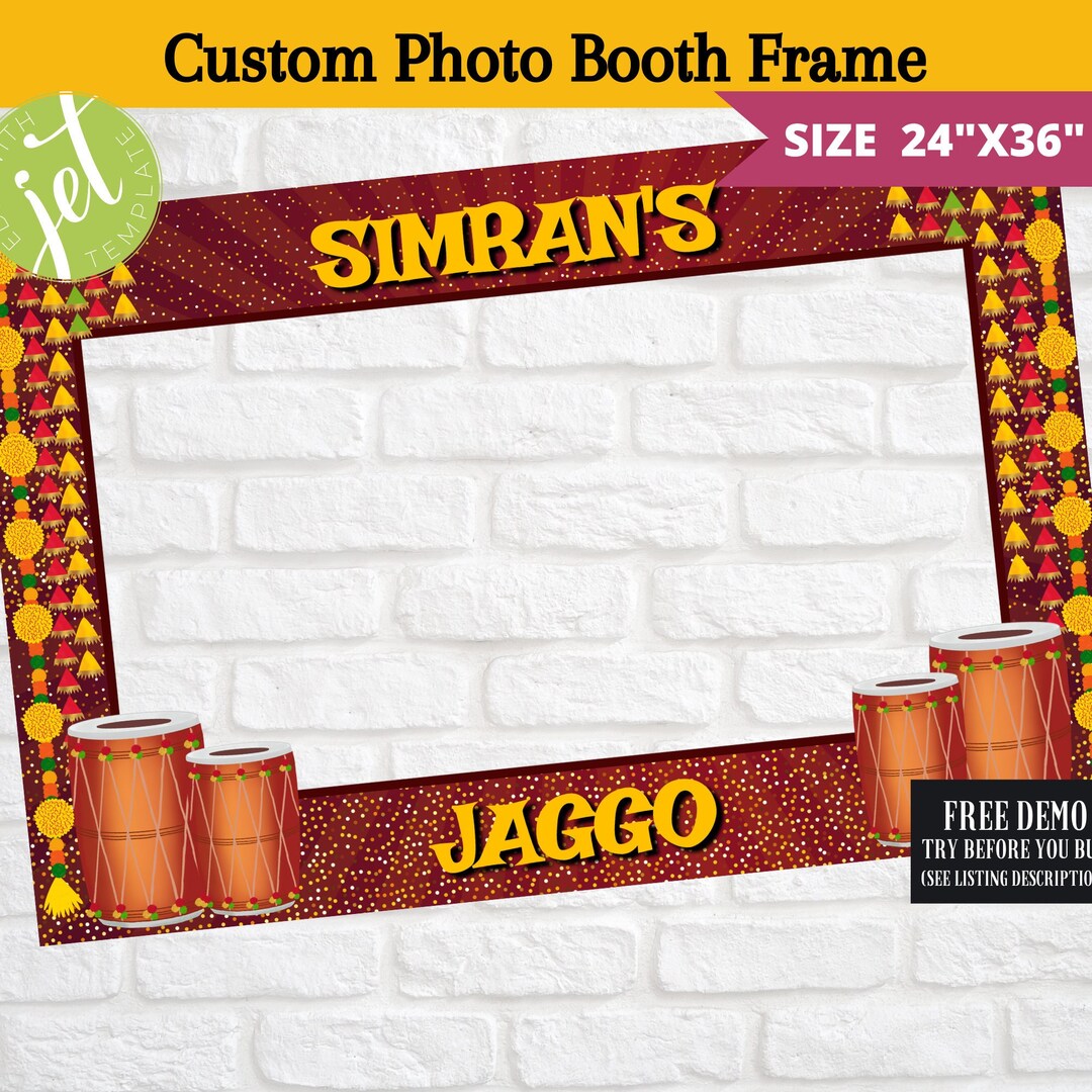 Dholki/sangeet/jaggo/mehndi Photo Booth Frame, Dholki Props, Wedding ...