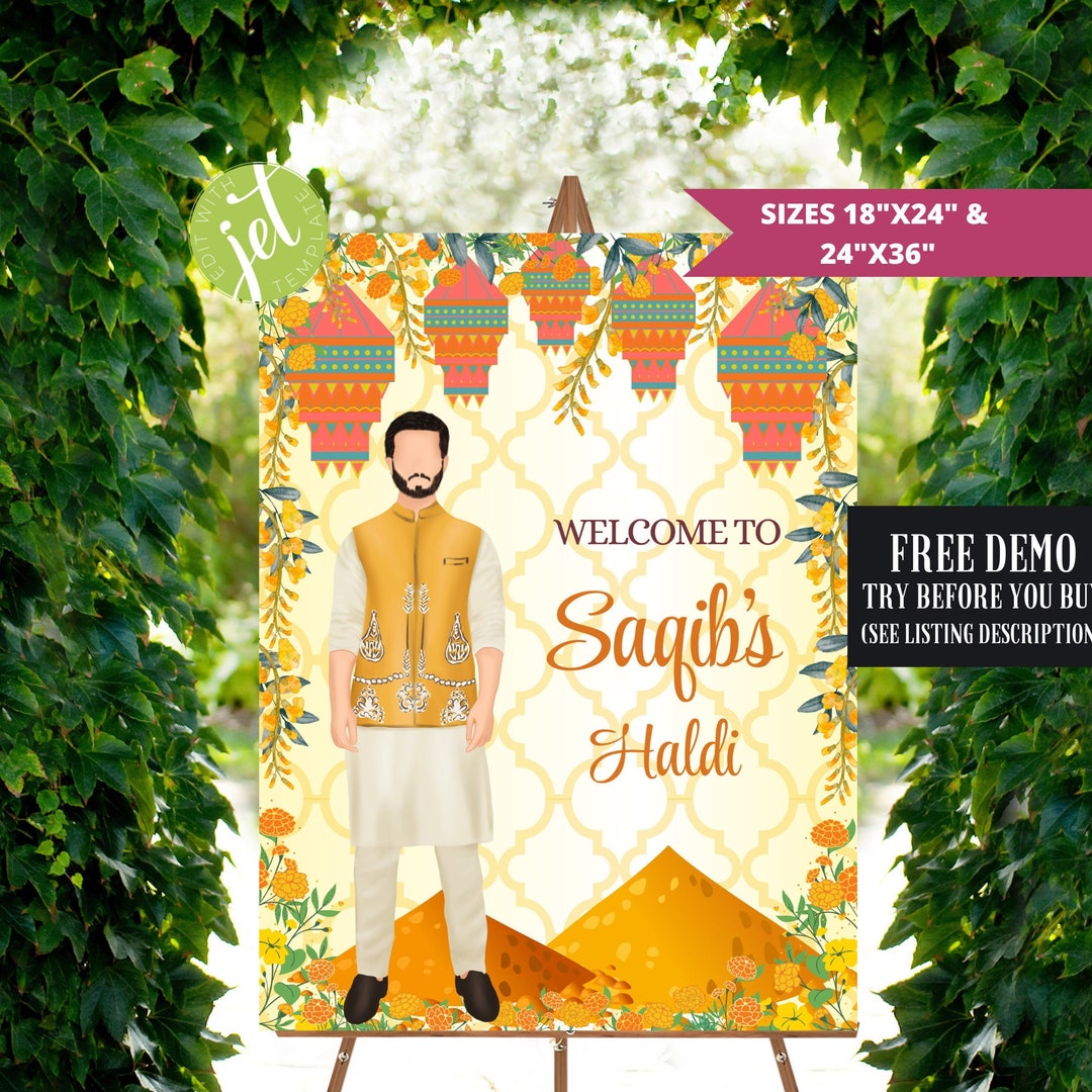 Haldi Sign, Groom Haldi Sign, Haldi Welcome Sign, Vatna Sign, Maticoor ...