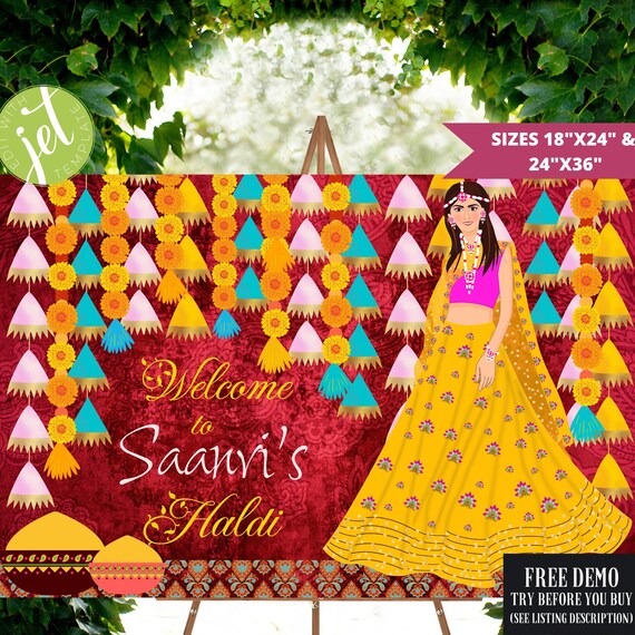 Haldi/mehndi Wedding Sign Indian Wedding Signs Mayun Hindu | Etsy