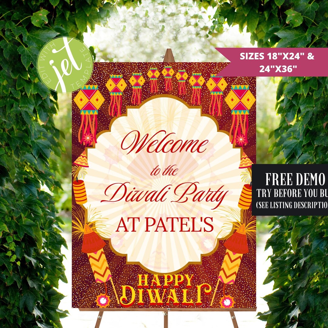 Diwali Sign, Diwali Welcome Sign, Hindu Festival Sign, Diwali Decor ...