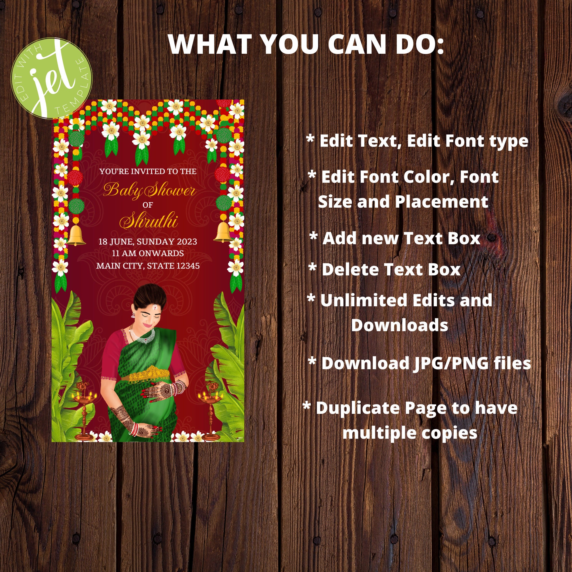 Seemantham Ceremony Invite Valaikappu Invites Baby Shower - Etsy