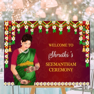 Seemantham Ceremony Sign, Baby Shower Sign, Valaikappu Sign, Desi Baby ...