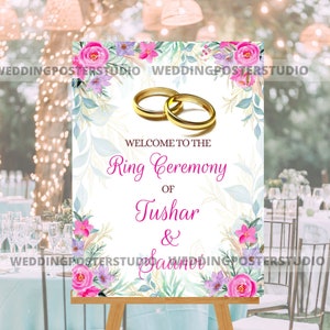 Indian Ring Ceremony/engagement Sign, Engagement Welcome Sign, Indian ...