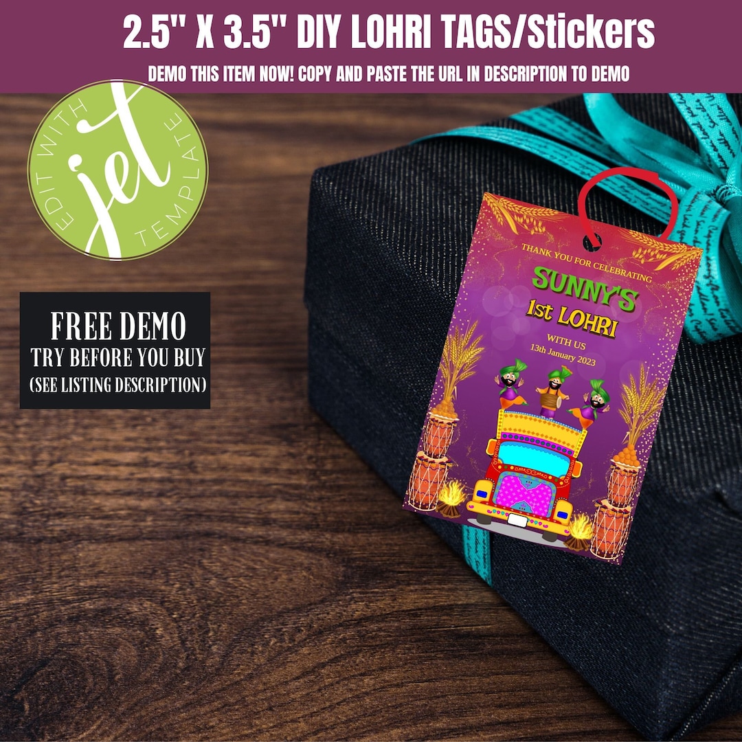 DIY Lohri Tags/stickers, Lohri Gift Tags, Instant Download Sticker File ...