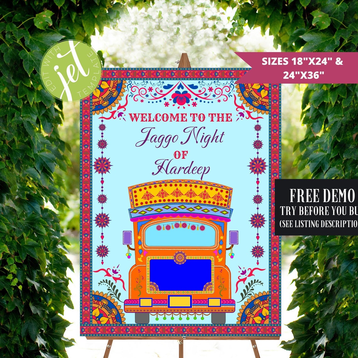 Punjabi Jaggo Sign Jaggo Night Sign Maiyan Sign Jaggo - Etsy Canada