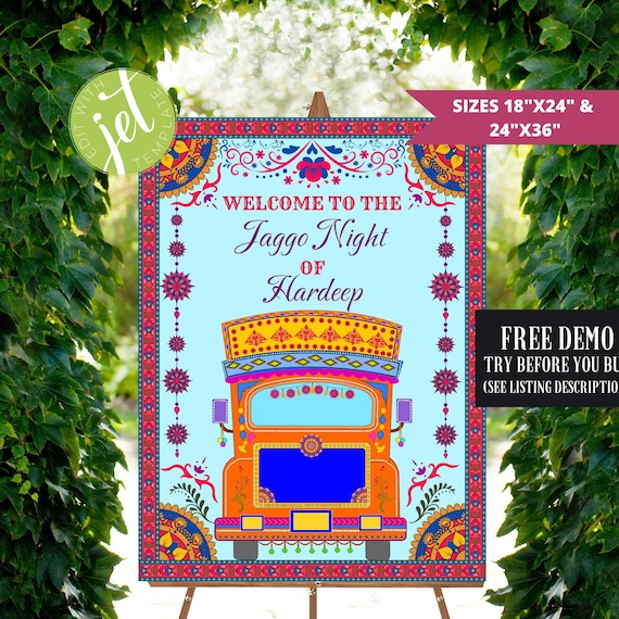 Punjabi Jaggo Sign Jaggo Night Sign Maiyan Sign Jaggo - Etsy Canada