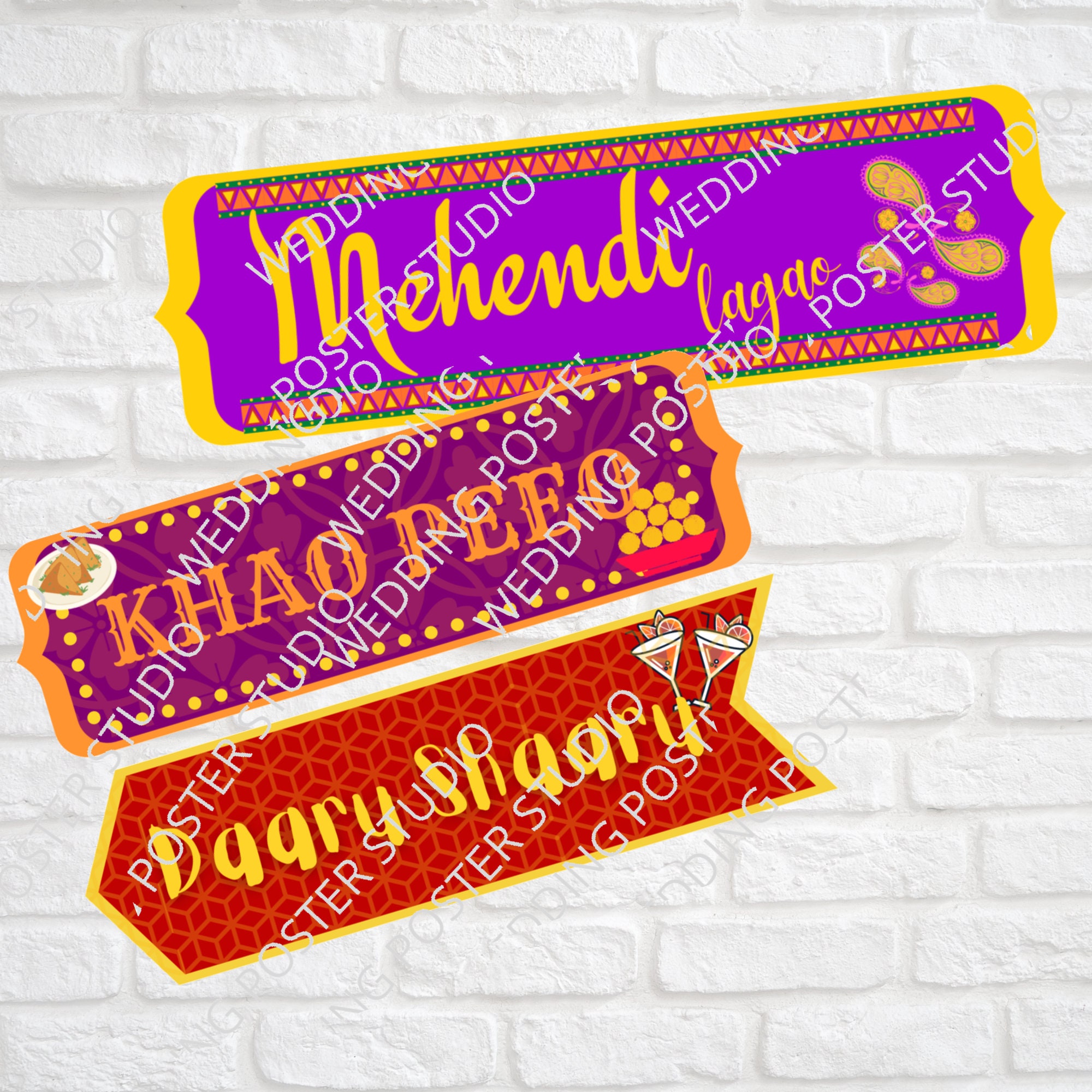 Mehendi Signs Wedding Decor Signs Mehendi Decorations | Etsy