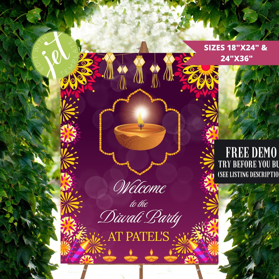 Diwali Sign, Diwali Welcome Sign, Hindu Festival Sign, Diwali Decor ...