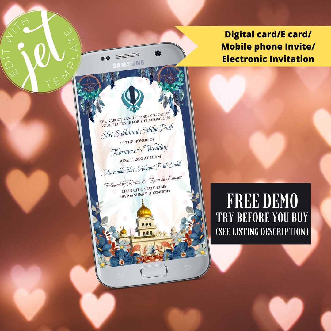 Akhand Path Invites, Sikh Digital Invite, Golden Temple Phone Invites ...