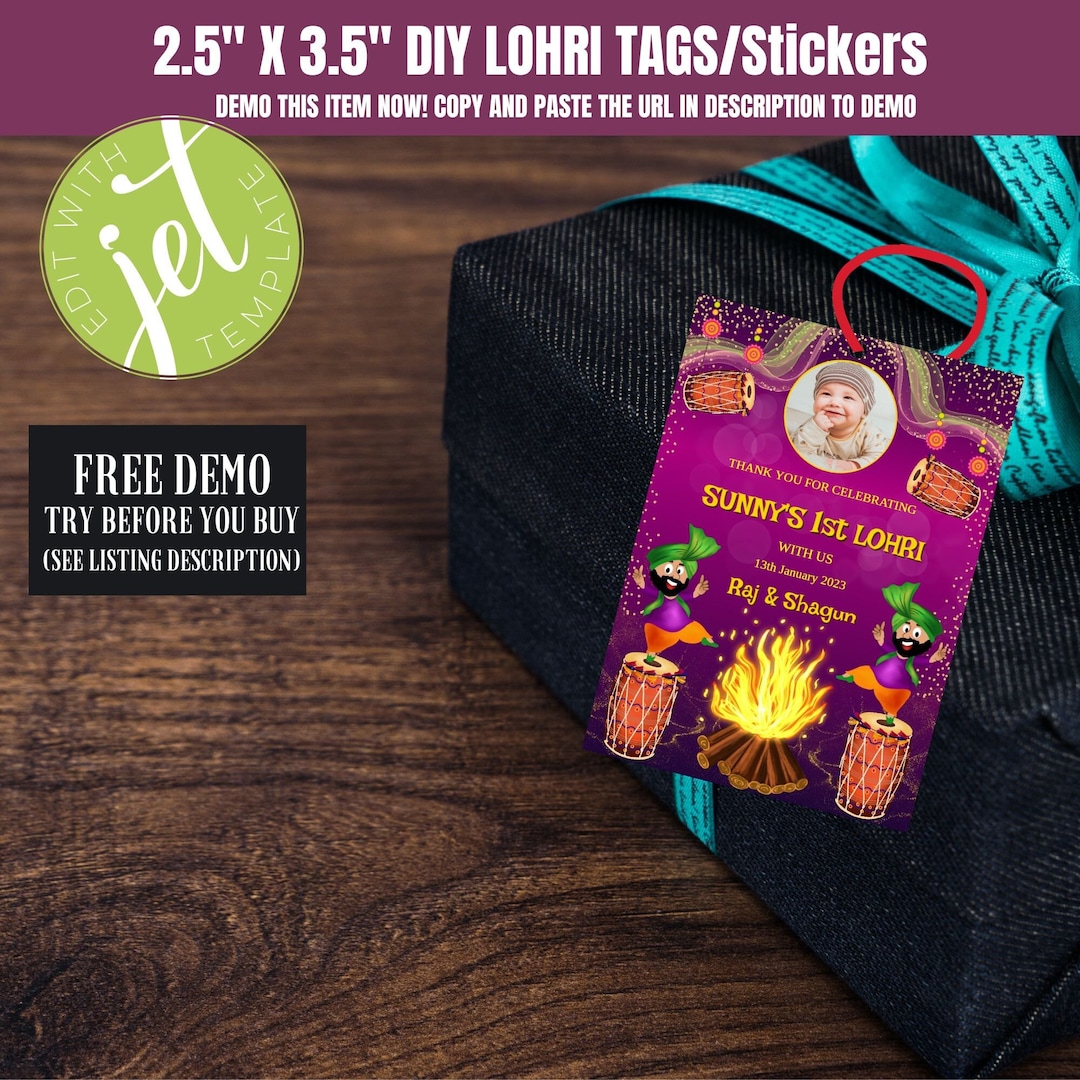 DIY Lohri Tags/stickers, Lohri Gift Tags, Instant Download Sticker File ...