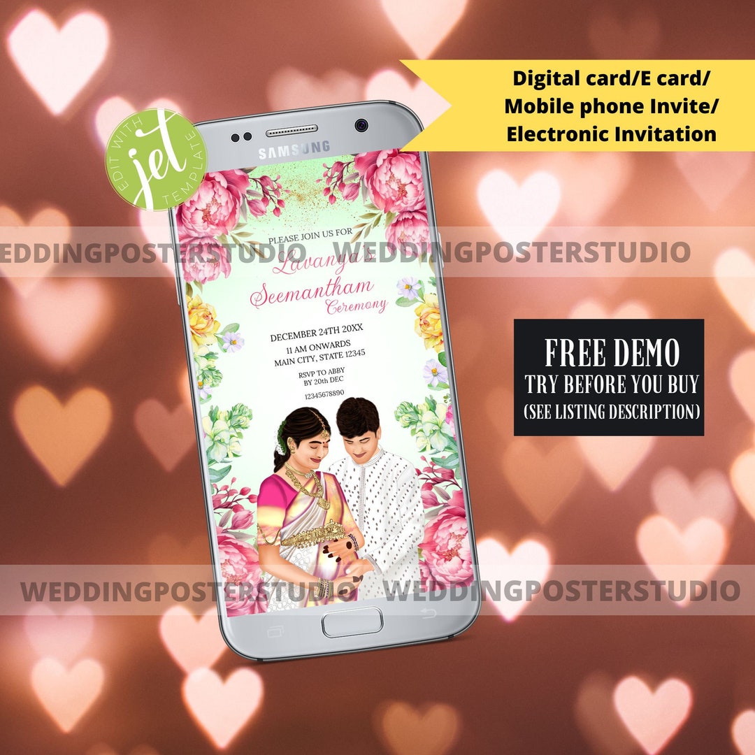 Seemantham Ceremony Invite: Indian Baby Shower (digital Download) - Etsy
