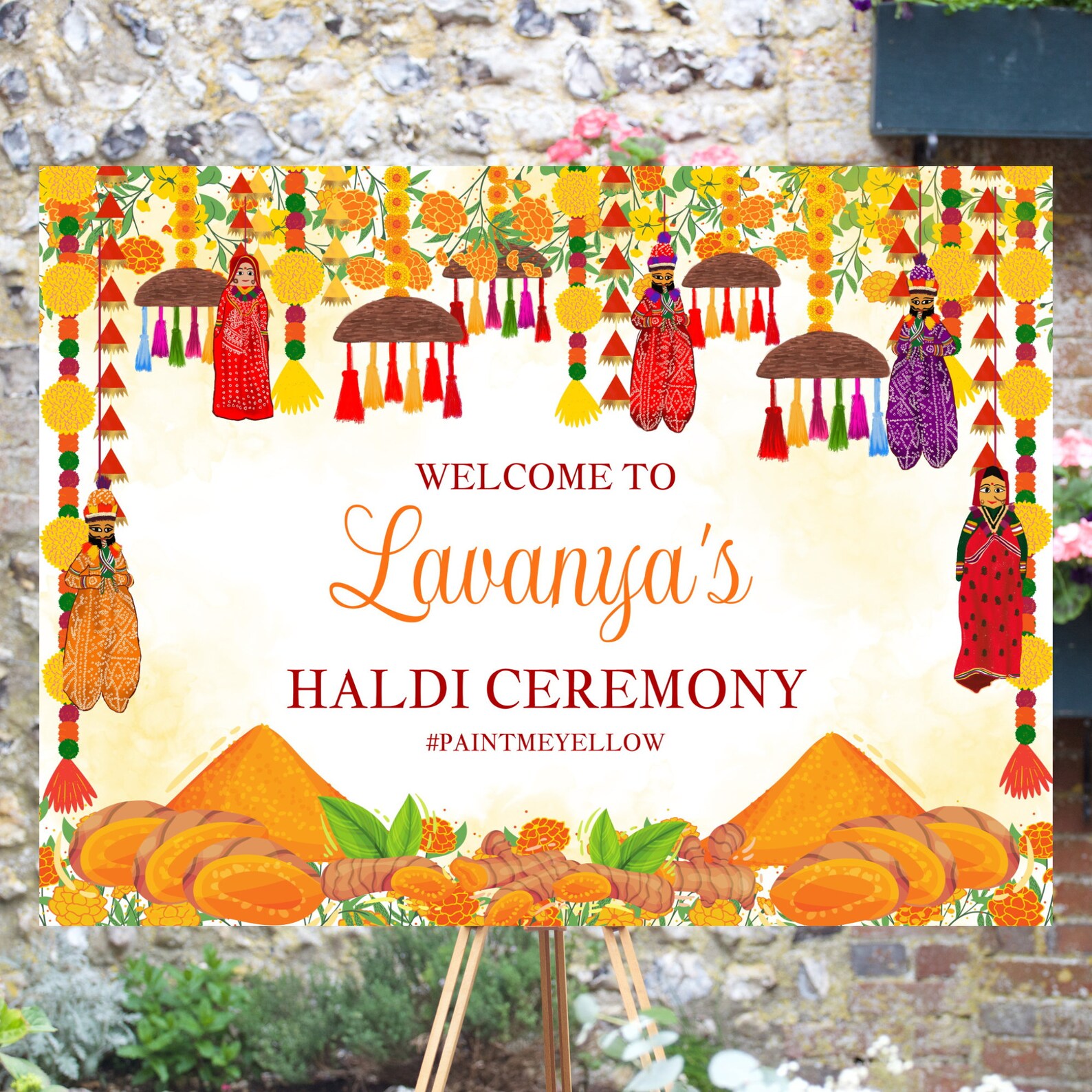 Haldi Sign Haldi Welcome Sign Vatna Sign Maticoor Sign - Etsy