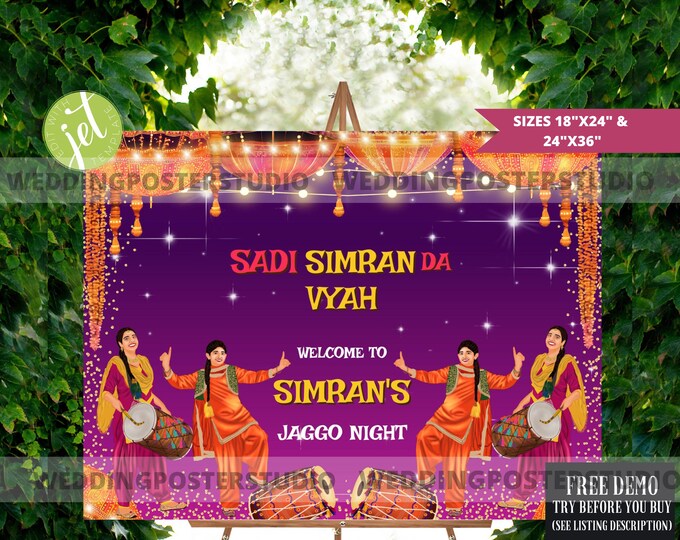 Punjabi Wedding Week Sign: Goat Meat Party, Bakra Jersey Night, Custom ...