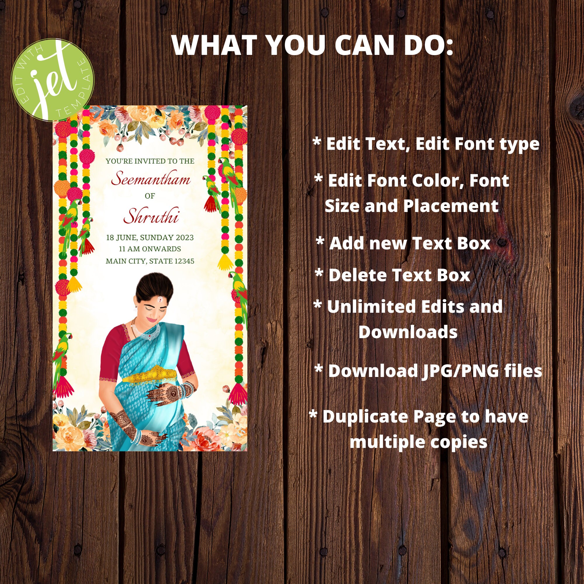 Seemantham Ceremony Invite Valaikappu Invites Baby Shower - Etsy