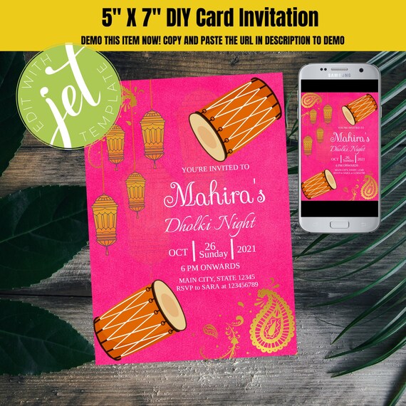 Sangeet/dholki Invitation Dholki Night Invite Sangeet | Etsy