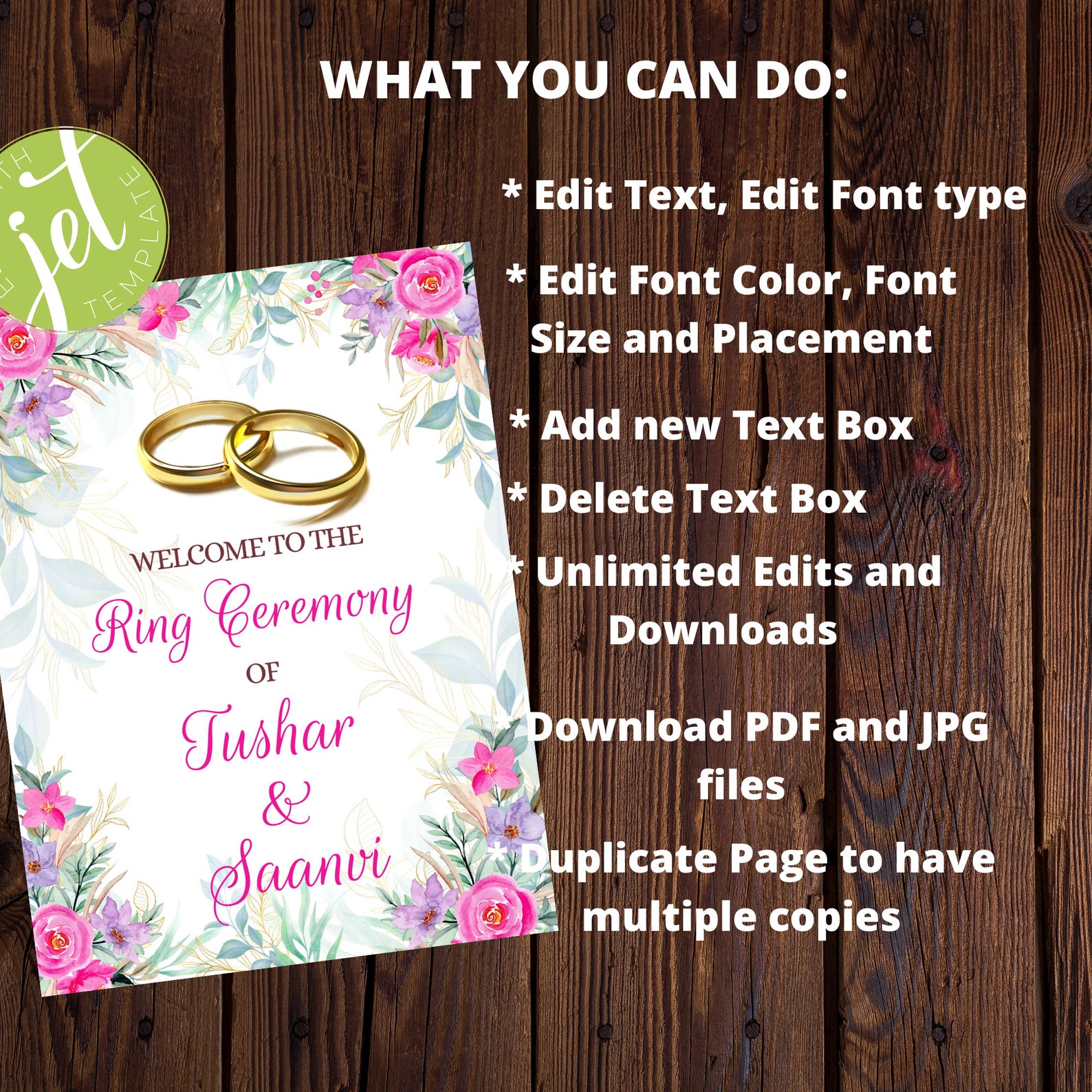 Indian Ring Ceremony/engagement Sign Engagement Welcome Sign - Etsy