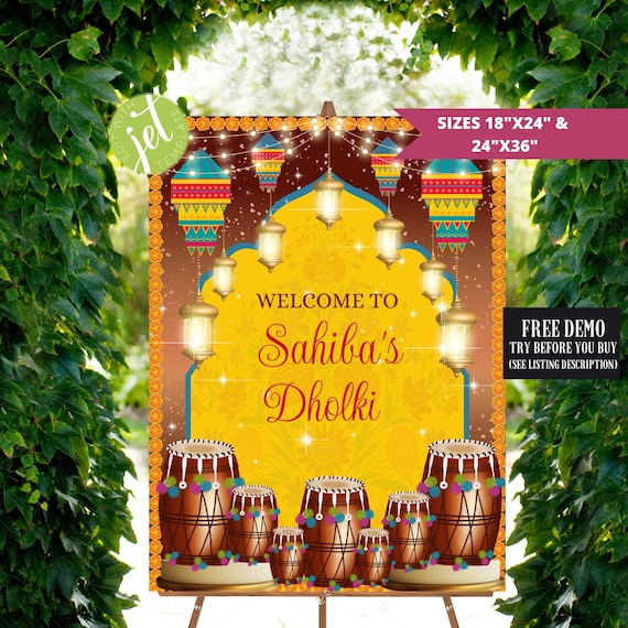 Dholki/sangeet Sign Wedding Dholki Sign Punjabi Weddings - Etsy