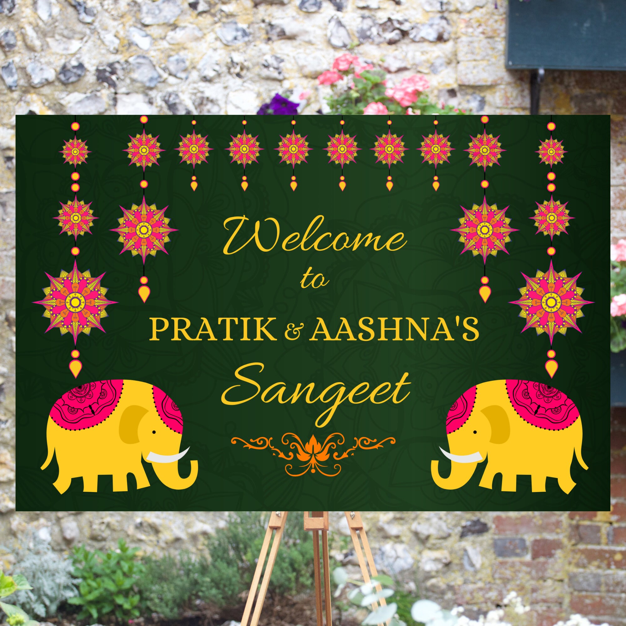 Elephant Wedding Reception Sign: Indian Pakistani Decor (digital ...