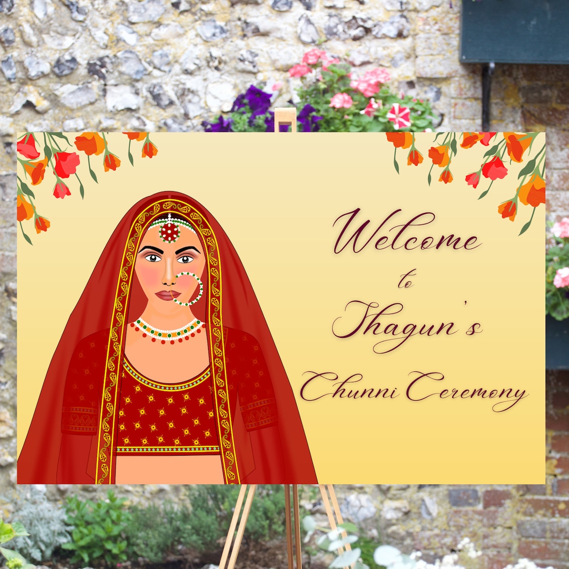 Chunni Ceremony Sign Punjabi Wedding Sign Maiyan Sign Jaggo - Etsy