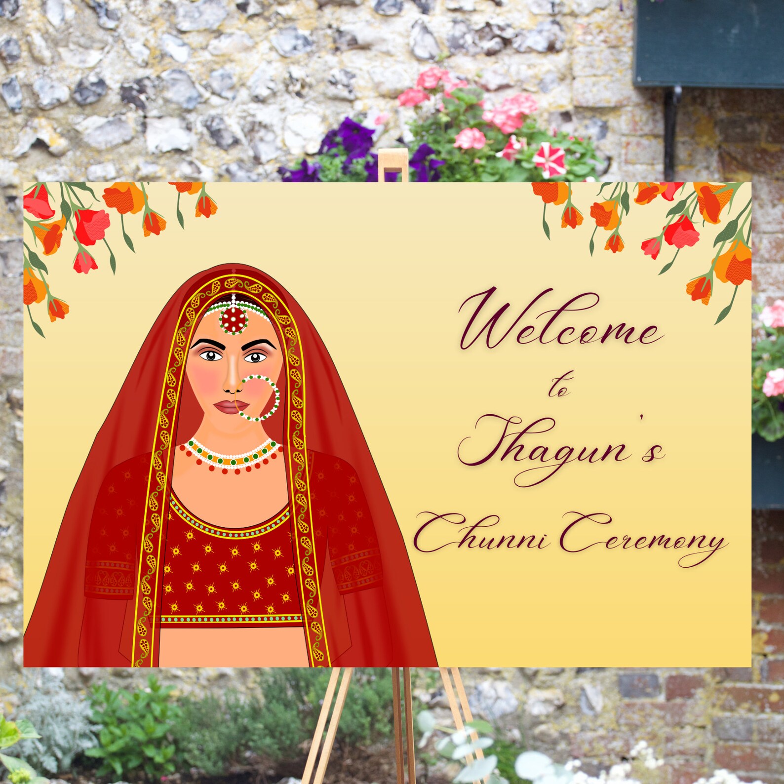 Chunni Ceremony Sign Punjabi Wedding Sign Maiyan Sign Jaggo - Etsy